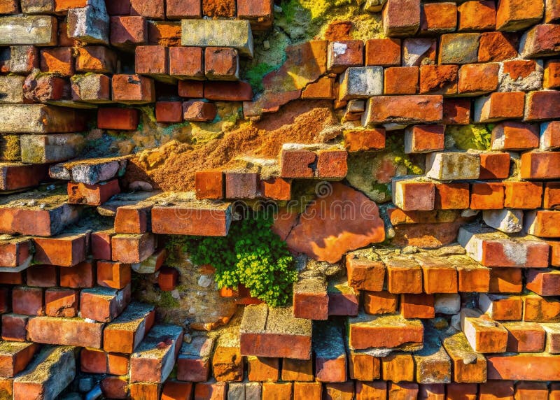 Drone Capture of a Weathered Brick Wall a Study in Architectural Decay ...