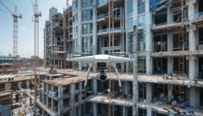 Drone Captures Aerial Footage of Construction Site, Showcasing Modern ...
