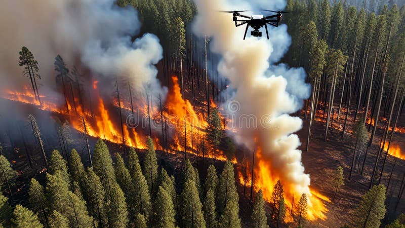 Drone Captures Intense Forest Fire Spreading Rapidly through Tall Trees ...