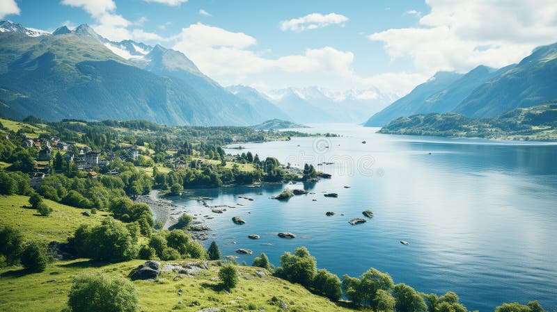 Drone Captures Tranquil Beauty in Nature High Above Mountain Range ...