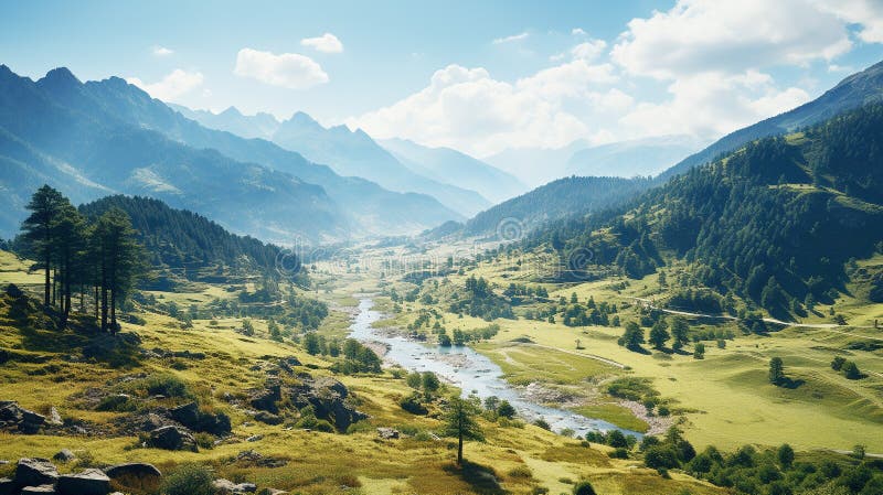 Drone Captures Tranquil Beauty in Nature High Above Mountain Range ...