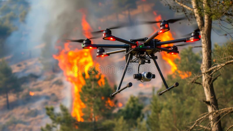Drone Capturing Footage of Forest Fire Stock Image - Image of hazard ...