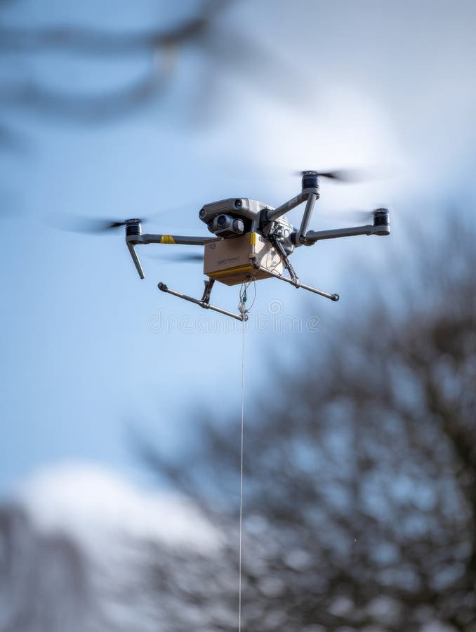 Contactless Drone Drop Delivering Parcel with Precision and Care from ...