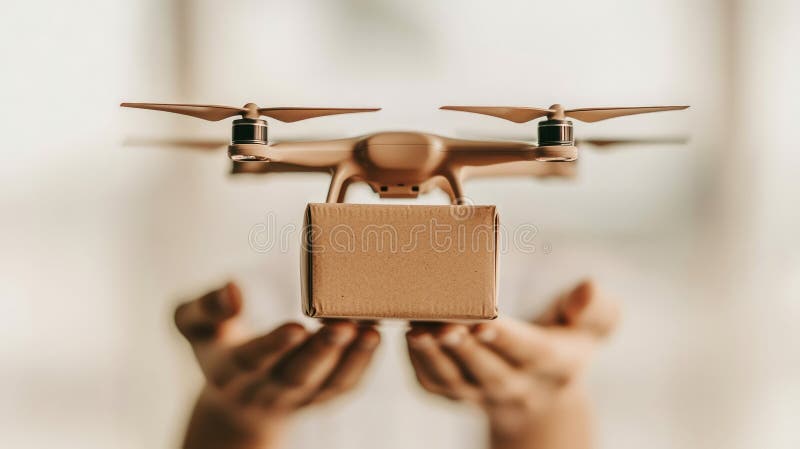 A Drone Carries a Small Package, Symbolizing the Integration of ...
