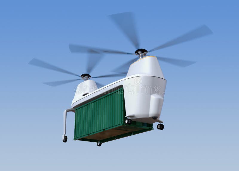 Two Drone Carrying Cargo Containers Stock Illustration - Illustration ...