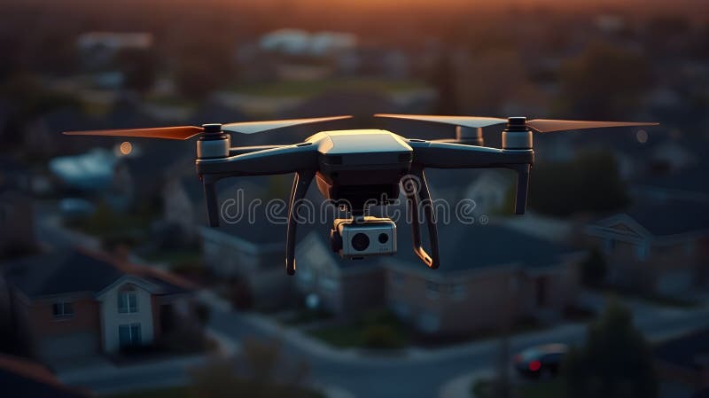A Drone Carrying a Small Package Stock Illustration - Illustration of ...