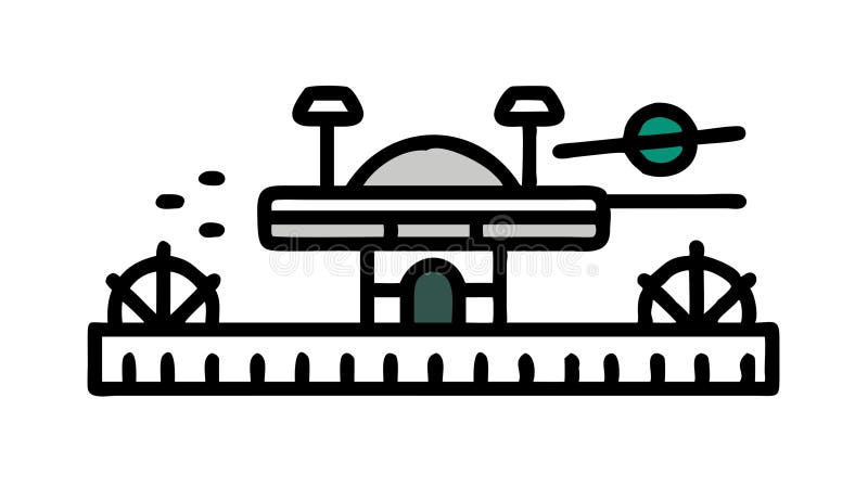 Drone Charging Station and Infrastructure Icon, Vector Design ...
