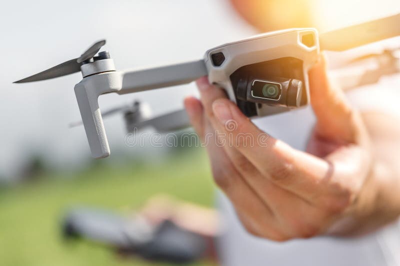 Drone Close-up in a Man Hand, Selective Focus Stock Image - Image of ...