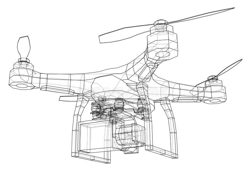 Drone Concept. 3d Illustration Stock Illustration - Illustration of ...