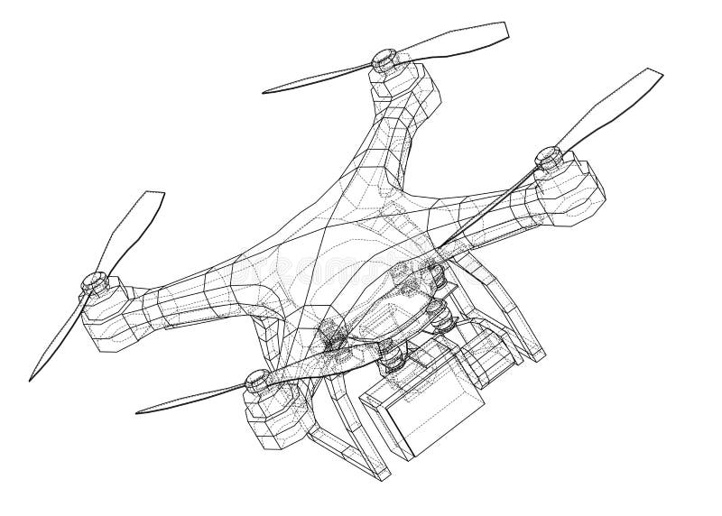 Drone Concept. Vector Rendering of 3d Stock Vector - Illustration of ...