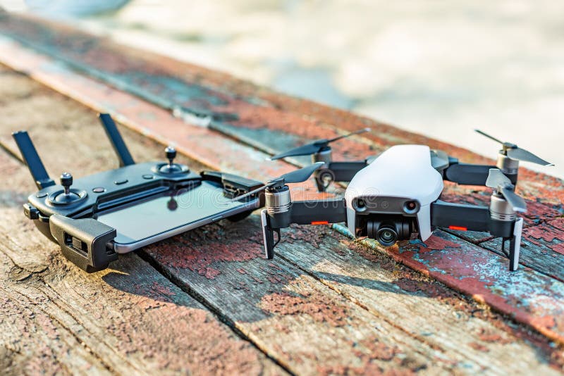 Drone and Control Panel on an Old Board Stock Image - Image of flight ...
