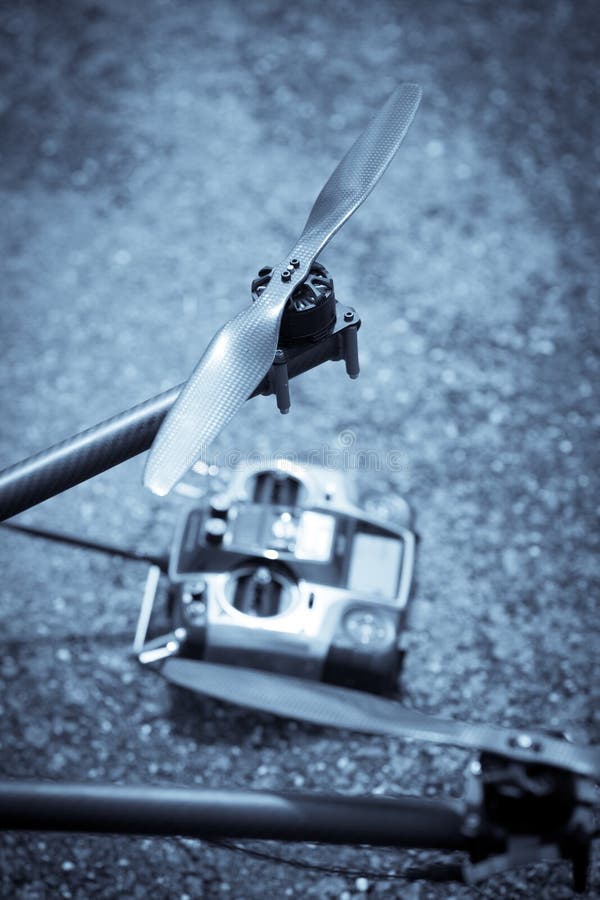 Drone with controller stock image. Image of quadrocopter - 72984841