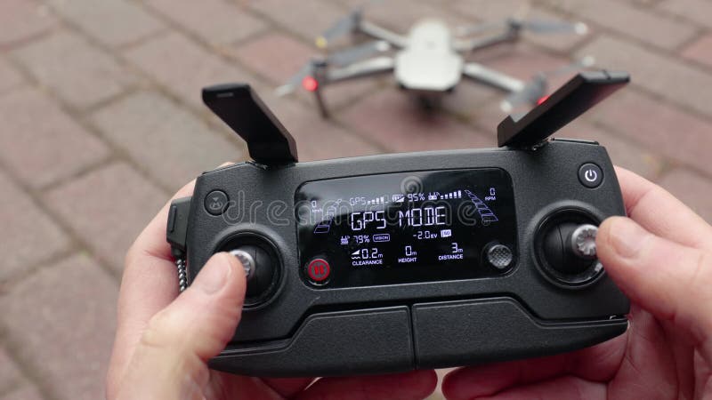 Drone Controller Remote Held in Hand, Landing Stock Footage - Video of ...