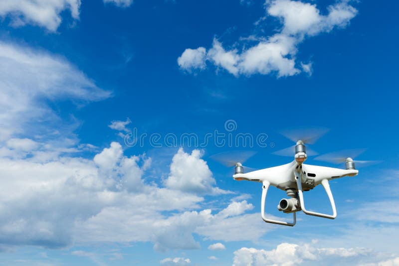 The Drone Copter Flying with Camera Stock Photo - Image of helicopter ...