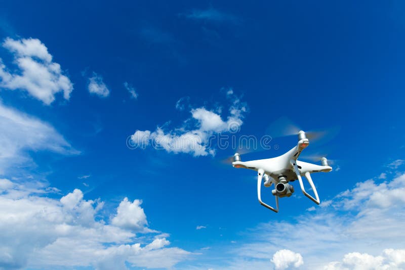 The Drone Copter Flying with Camera Stock Image - Image of copter ...