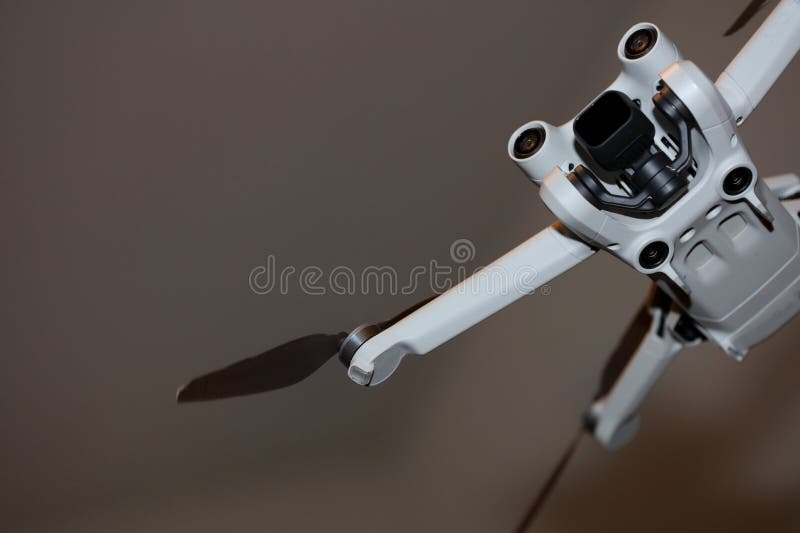 The Drone Copter Flying with Digital Camera Isolated on Empty Colorful ...