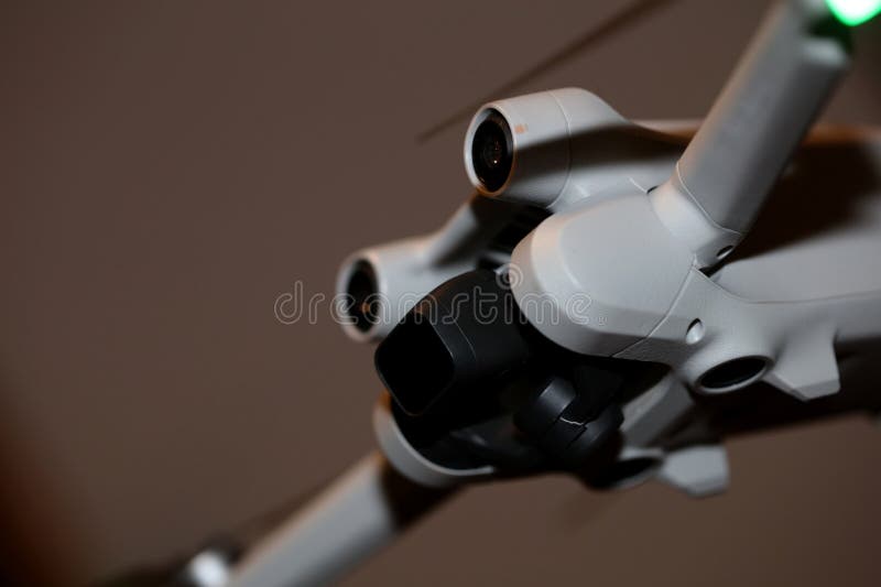 The Drone Copter Flying with Digital Camera Isolated on Empty Colorful ...