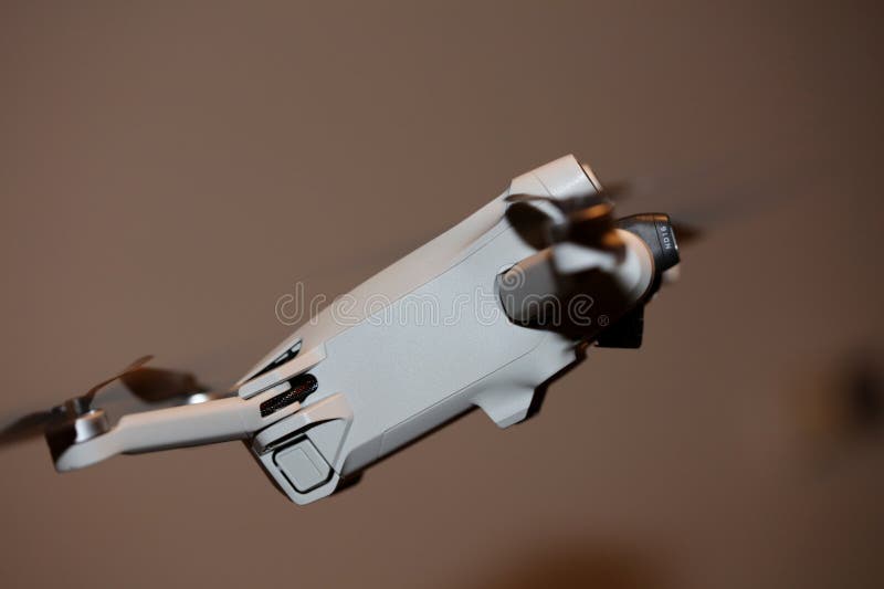 The Drone Copter Flying with Digital Camera Isolated on Empty Colorful ...