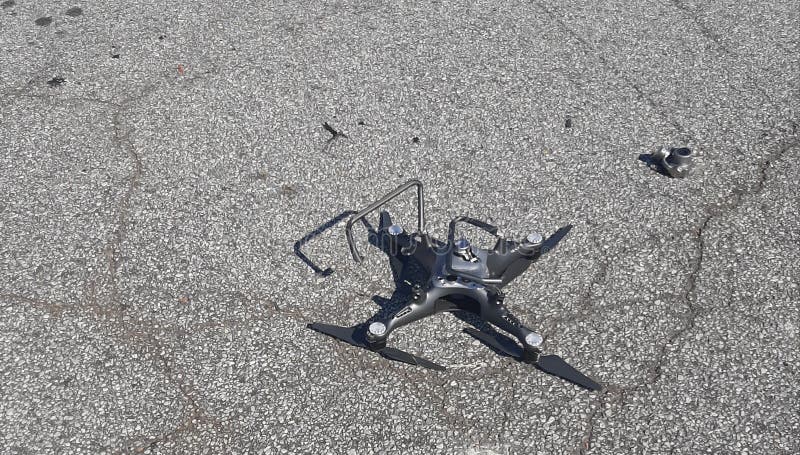 Drone Crash Quadcopter Wreckage Stock Photo - Image of quadcopter ...