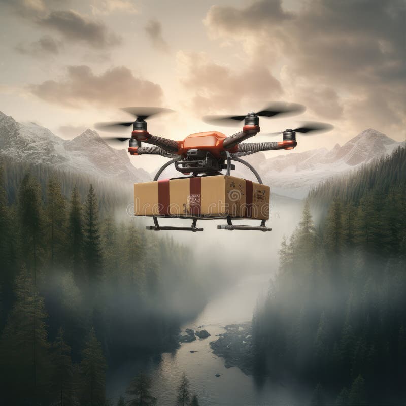 Drone Delivering a Package - Autonomous Logistics Generative AI ...