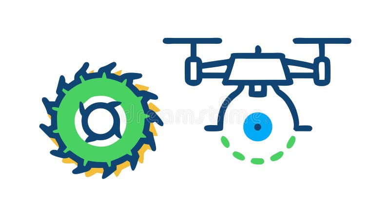 Drone Delivering Package Future Logistics Icon, Vector Design ...