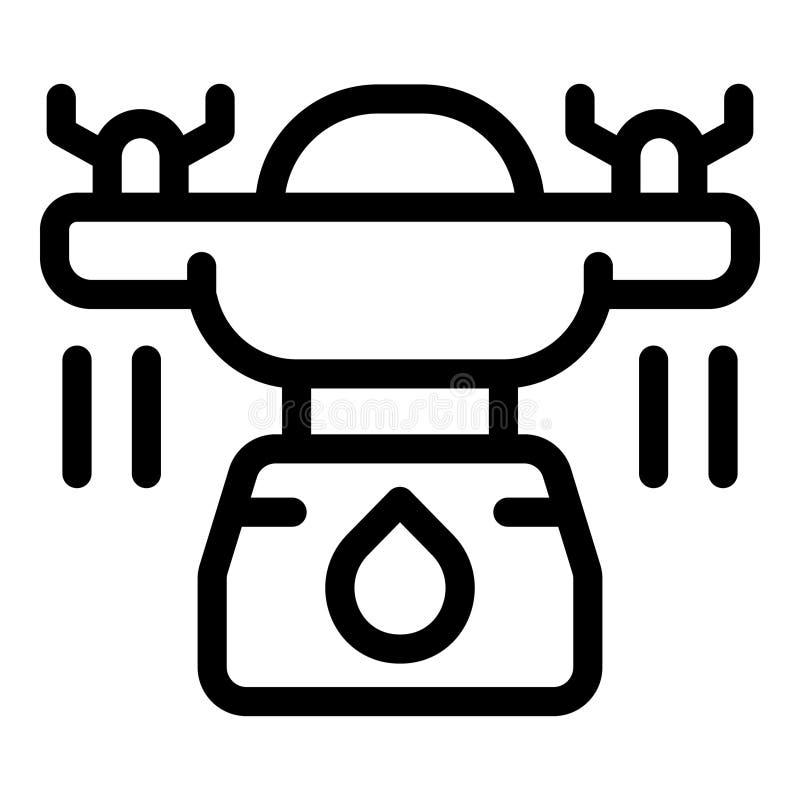 Drone Delivering Water Icon, Water Delivery Service Icon Stock Vector ...