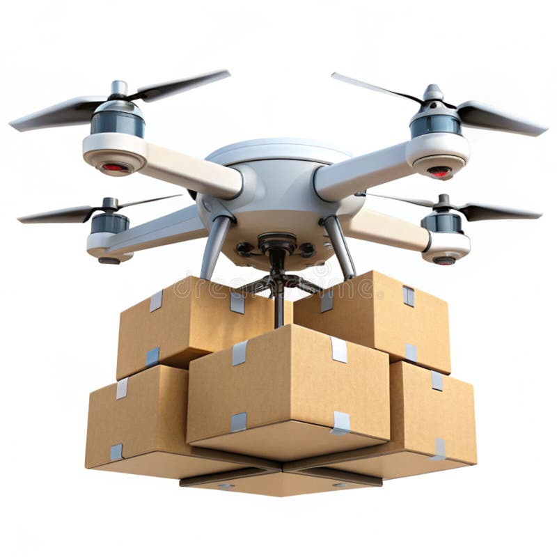 Drone with delivery boxes stock image. Image of logistic - 357138789