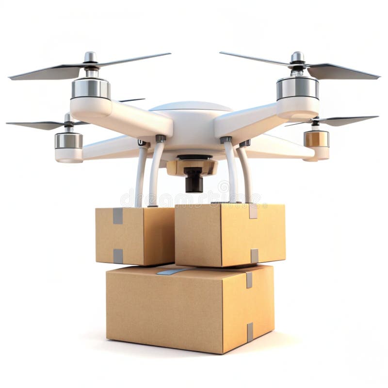 Drone with delivery boxes stock photo. Image of drone - 357141068