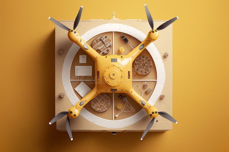 Drone for Delivery Captured from a Top View. AI Art Stock Illustration ...