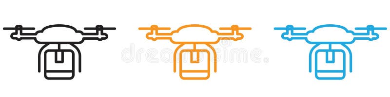 Drone Delivery Icon Vector Logo Set Collection for Web App Ui Stock ...