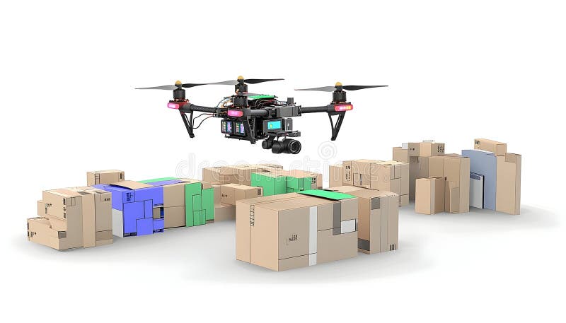 Drone Delivery System stock image. Image of last, automated - 385809015
