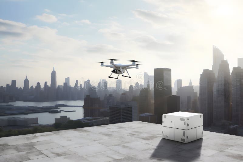 Drone Delivery Service. Neural Network AI Generated Stock Photo - Image ...