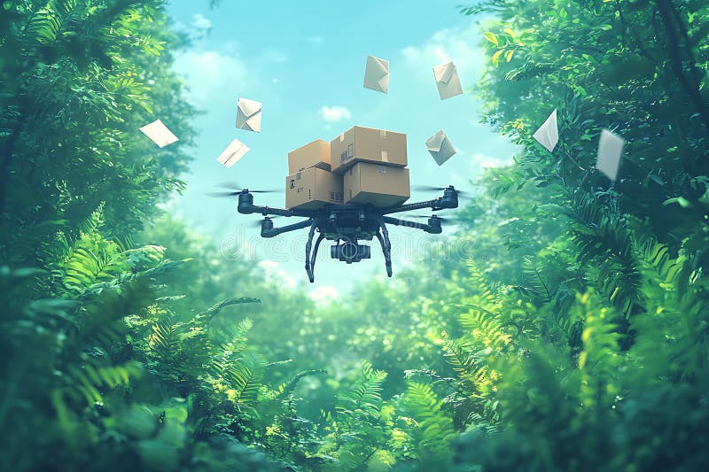 Drone Delivery Service Transporting Parcels and Envelopes through a ...