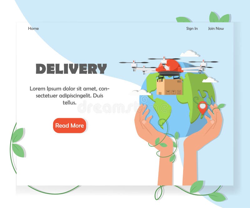 Delivery Website Banner. Delivery Service App on Smartphone Screen ...
