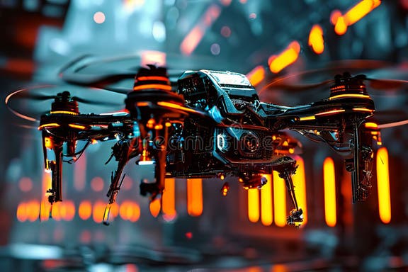 Drone Display Drones Form Intricate Patterns in the Sky Lighting Stock ...