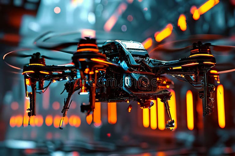 Drone Display Drones Form Intricate Patterns in the Sky Lighting Stock ...