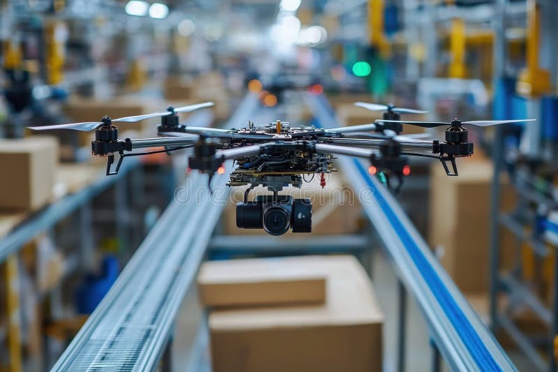 Innovative Drone Technology Showcased in a Modern Manufacturing ...