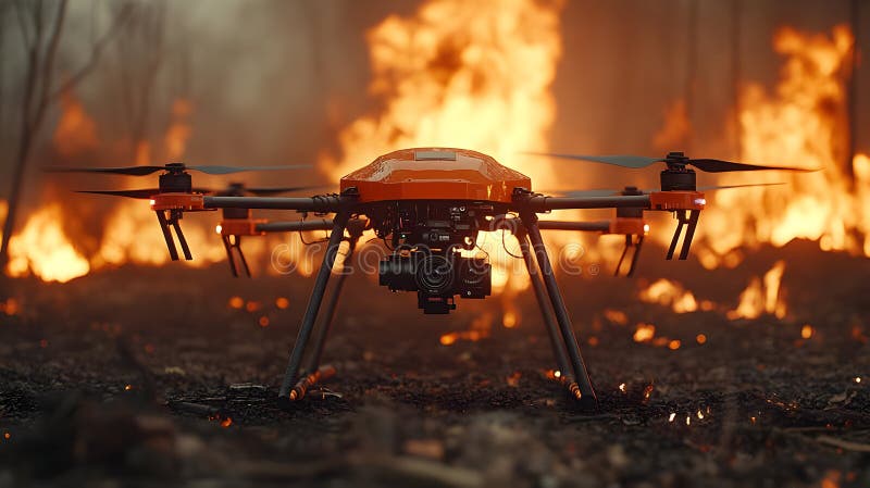 Drone Firefighting - Aerial View of a Fire Stock Photo - Image of ...
