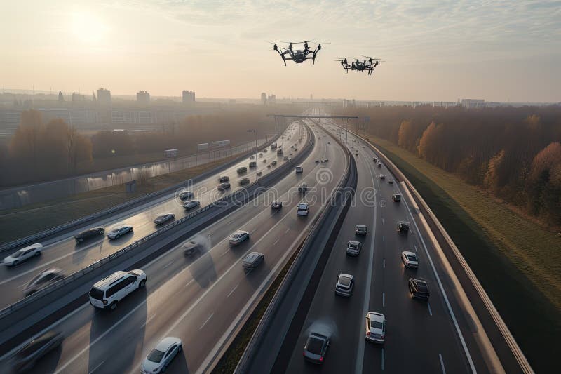Drone Flies Over Busy Highway, Capturing Footage of Autonomous Vehicles ... Drone Flies Over Busy Highway, Capturing Footage of Autonomous Vehicles ...