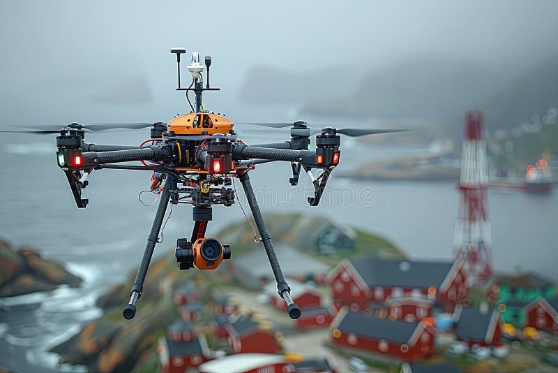 Drone Flies Over the Village and Conducts an Overview of the Situation ...