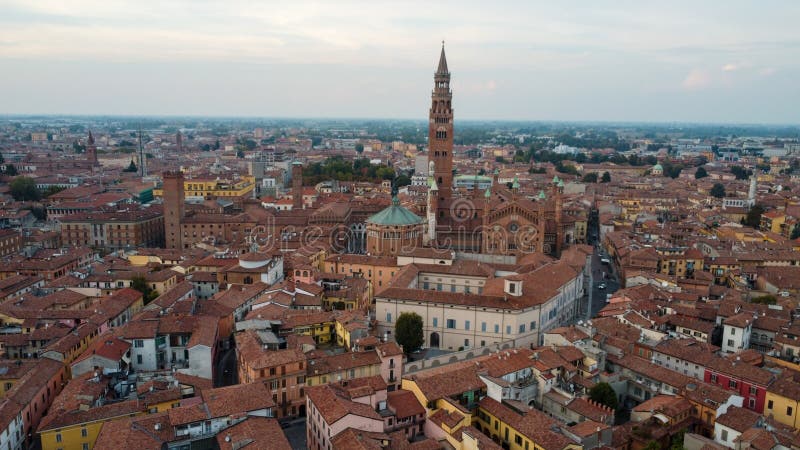 Drone Flight in Cremona, Lombardy Stock Photo - Image of facades, house ...