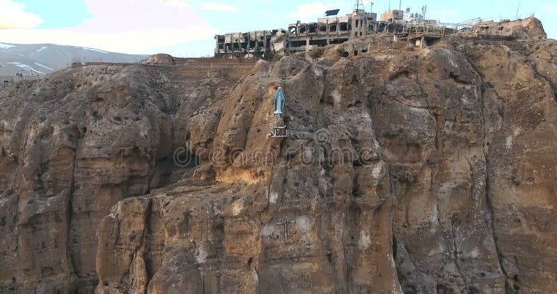 A Drone Flight on a Destroyed City Stock Footage - Video of brick ...