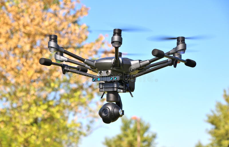DRONE in Flight - Professional High Tech Camera UAV / UAS Stock Photo ...