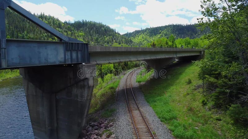 Drone Flight Under the Structure of an Arched Road Bridge Spanning a ...