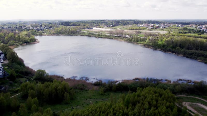 Drone Flight with a View of the Lake Stock Footage - Video of flying ...