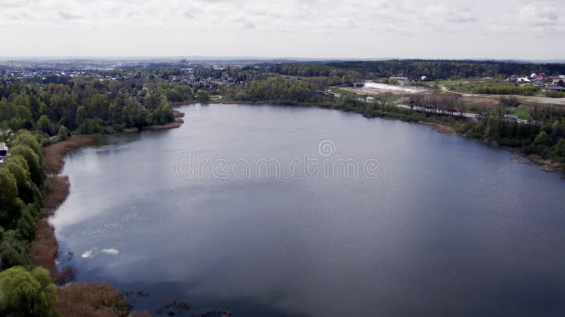 Drone Flight with a View of the Lake Stock Video - Video of port ...