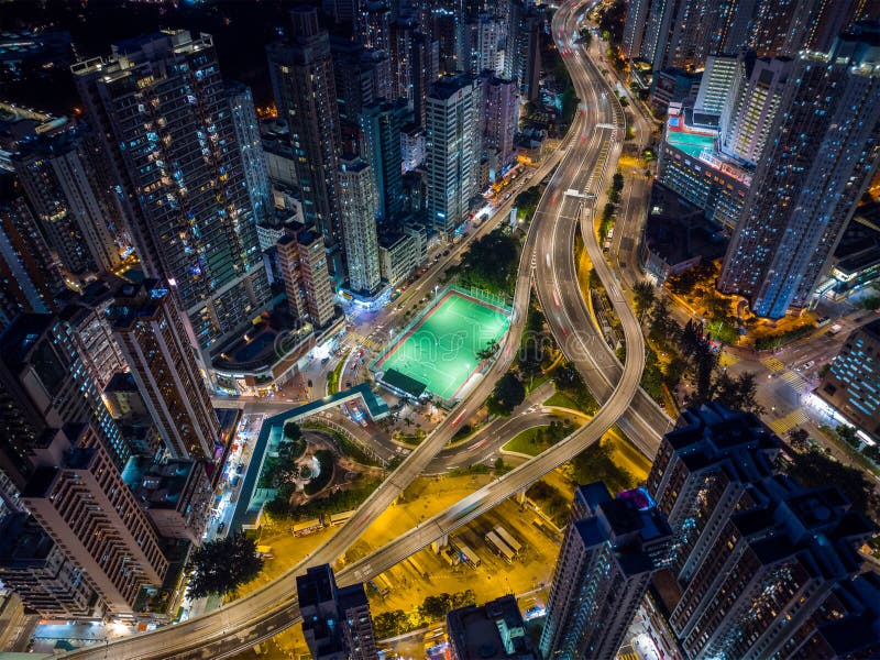 Drone fly over Hong Kong stock photo. Image of metropolis - 246785320
