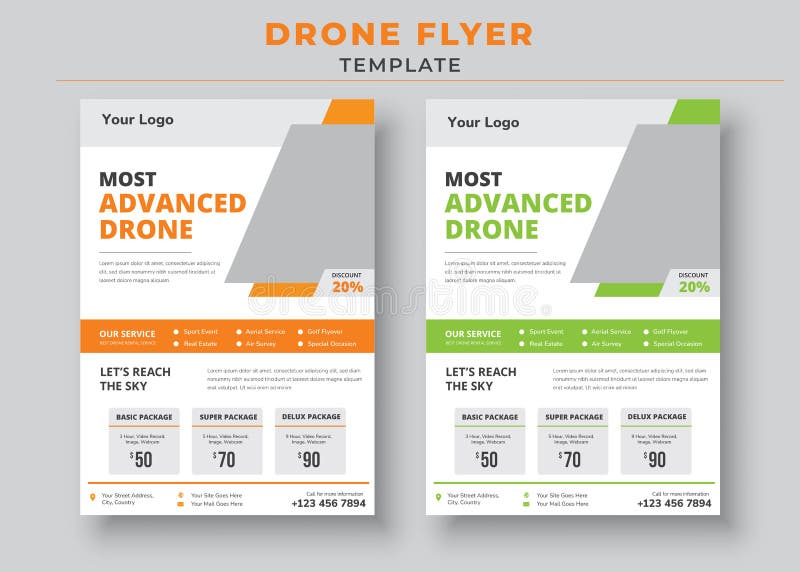 Drone Flyer Template, Most Advanced Drone Services Flyer Stock Vector ...