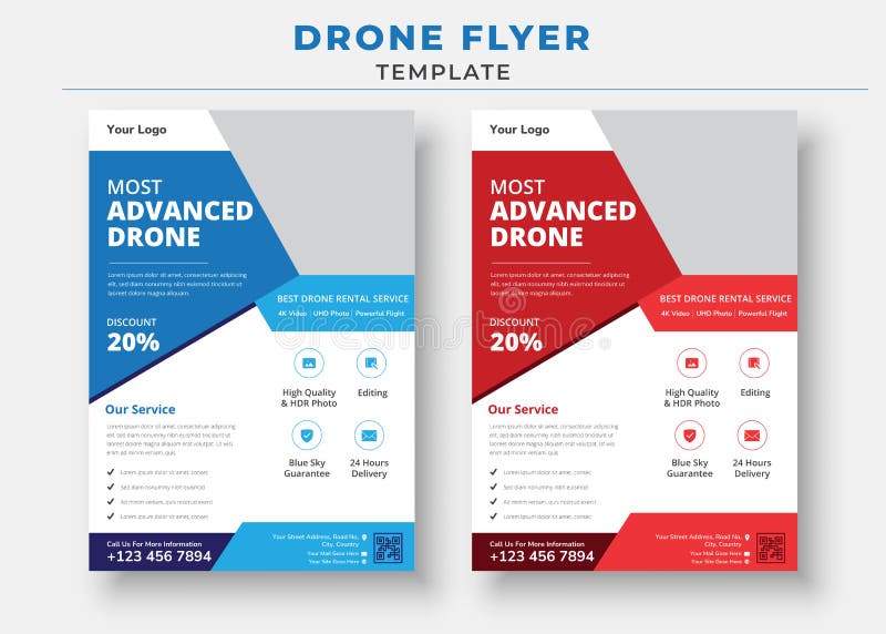 Drone Flyer Template, Most Advanced Drone Services Flyer Stock Vector ...