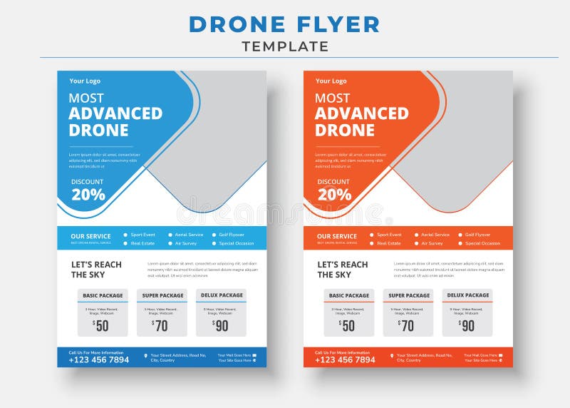 Drone Flyer Template, Most Advanced Drone Services Flyer Stock Vector ...